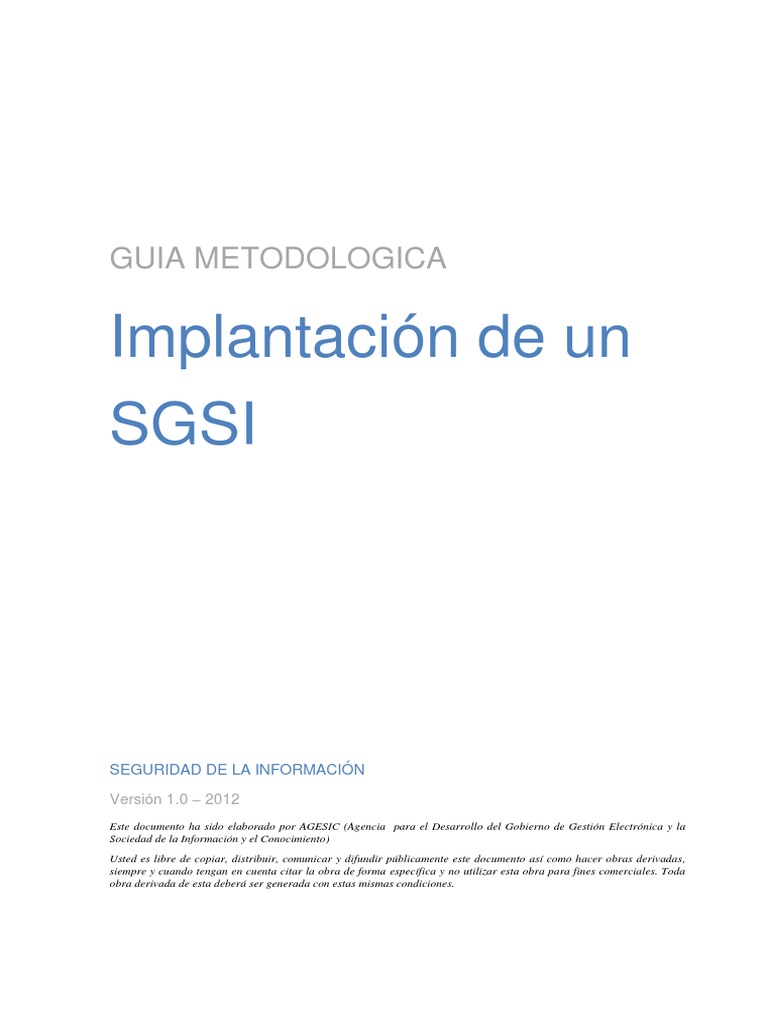 Guia Metodologica SGSI | PDF | Seguridad de información | Planificación