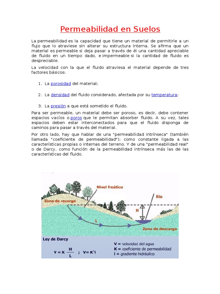 Permeabilidad de Suelos: Guía Técnica | PDF | Permeabilidad (Ciencias ...