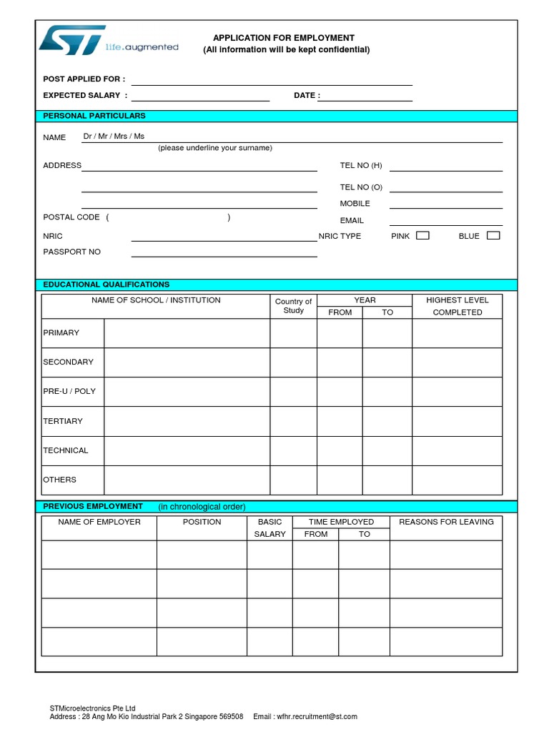 ST Application Form - 9jan14 | PDF