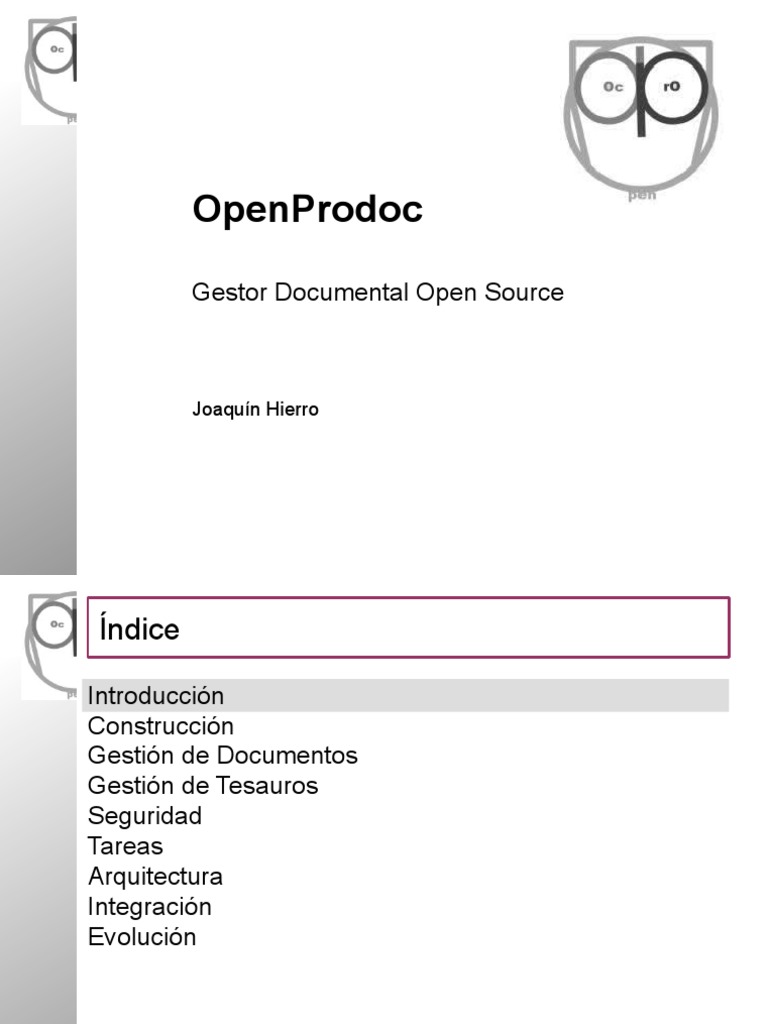 Presentacion Openprodoc | PDF | Java (lenguaje de programación) | Servidor (Computación)