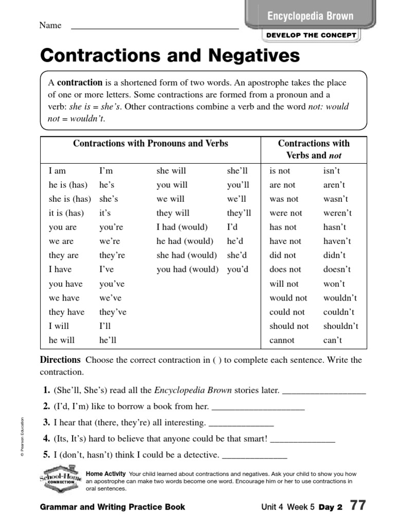 Contractions and Negatives | PDF | Grammar | Linguistics