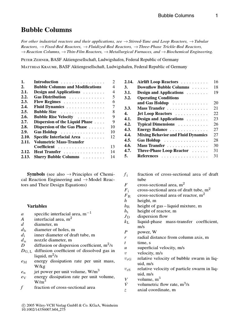 Bubble Column Reactors | Download Free PDF | Chemical Reactor | Gases
