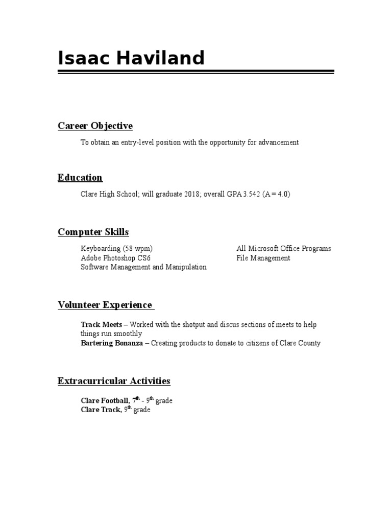 Portfolio Edition Isaac Haviland Resume | PDF