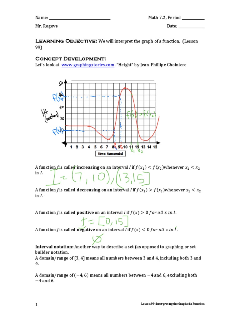Interpreting Function Graphs Lesson | PDF | Computers