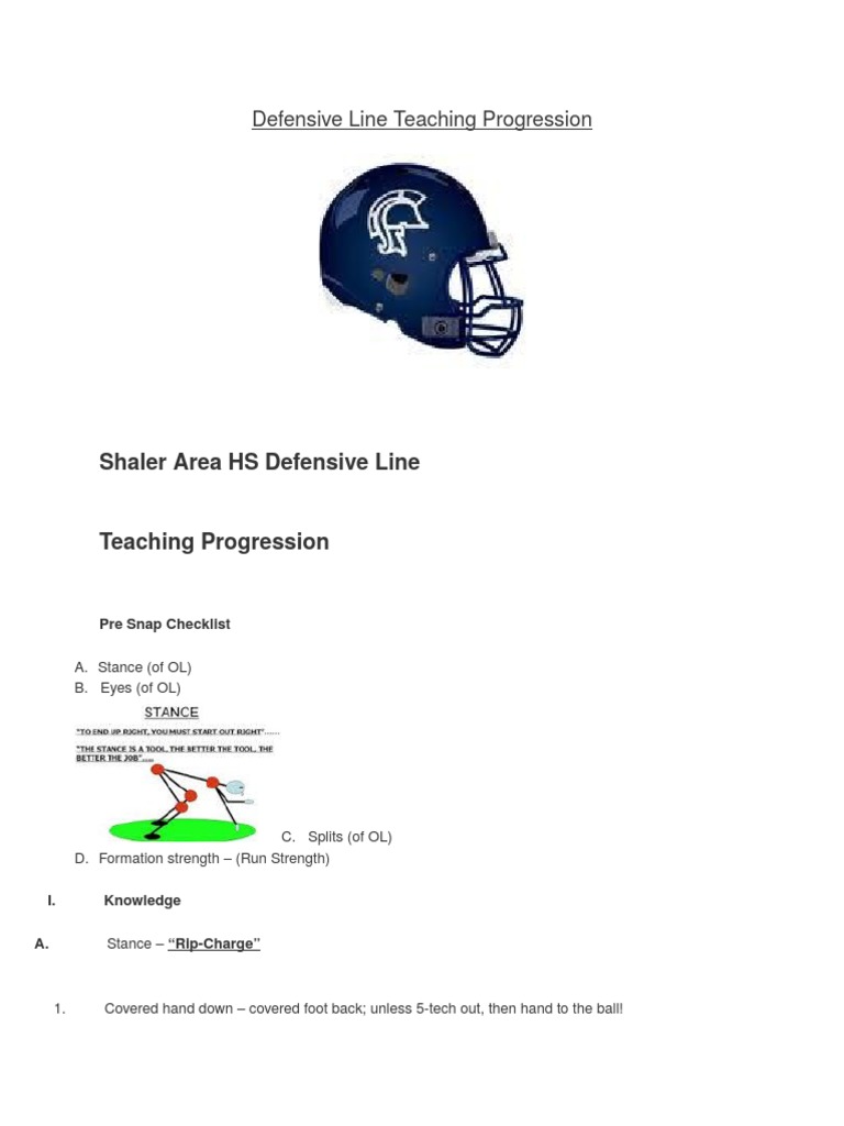 Defensive Line Teaching Progression | PDF | Foot | Sports Rules And ...