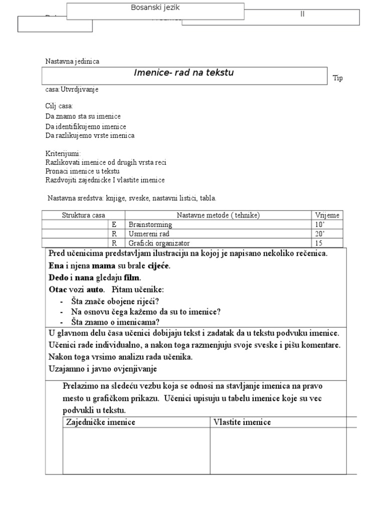Imenice II Razred | PDF