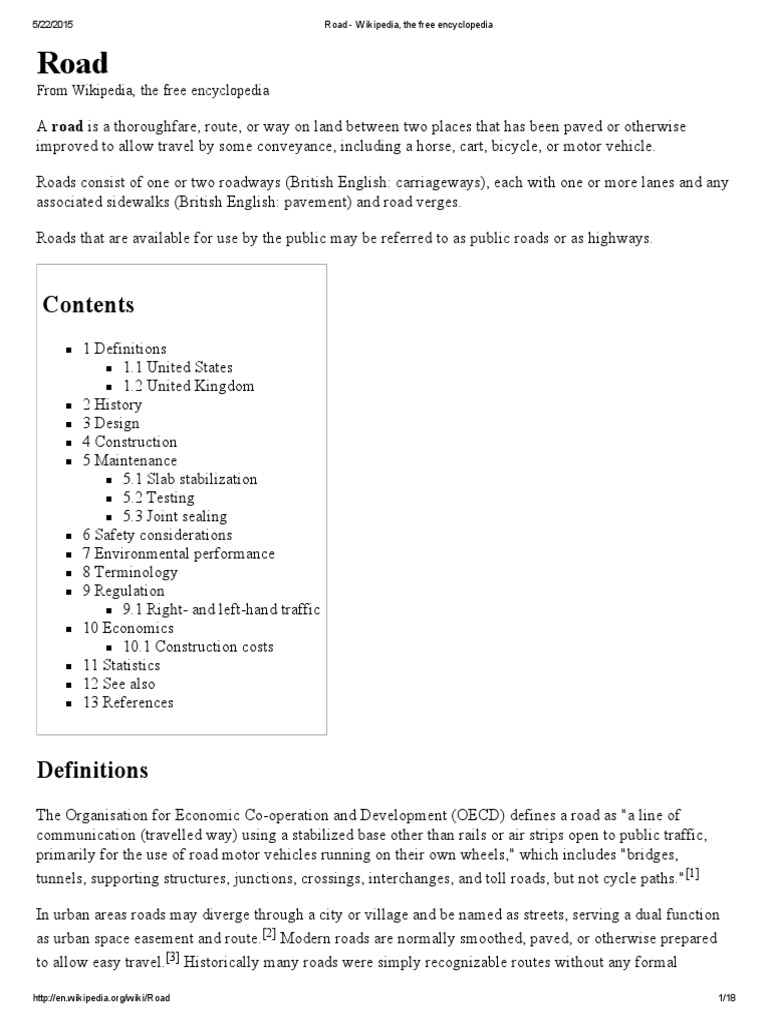 Overview of Road Infrastructure | PDF | Road | Traffic