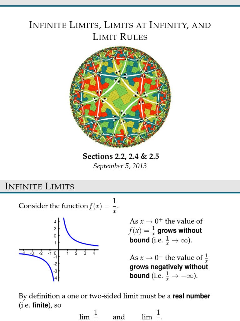 Infinite Limits, Limits at Infinity, and Limit Rules - Sect22-24 | PDF ...