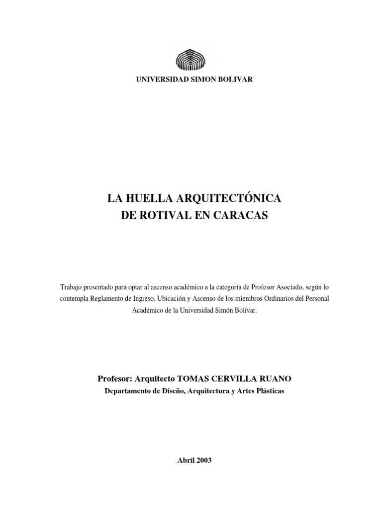Huella Arquitectónica de Rotival en Caracas | PDF | Ciudad | Venezuela