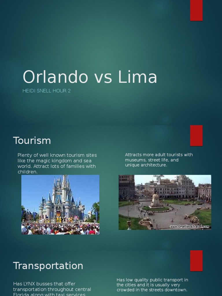 Orlando vs Lima: Tourism and Culture Comparison | PDF