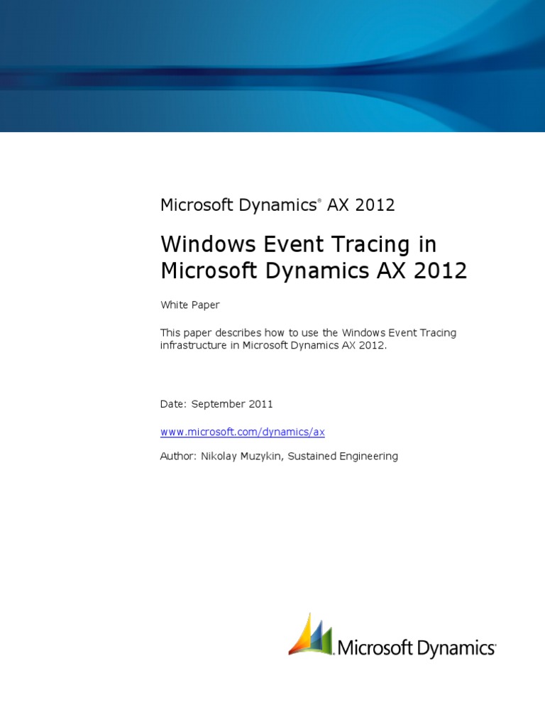 Windows Event Tracing in Microsoft Dynamics AX 2012 | PDF | Command ...