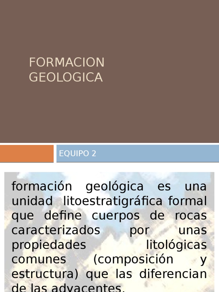 Formacion Geologica | PDF | Roca (geología) | Tierra