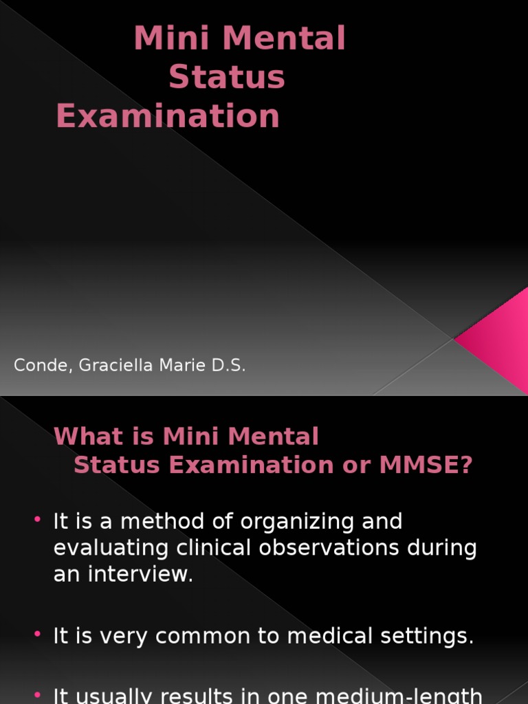 Mini Mental Status Report | PDF | Neuropsychological Assessment ...