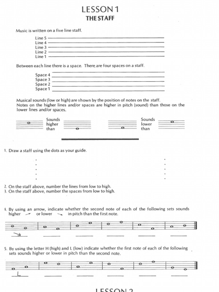 Music Theory Lessons 1-4 | PDF