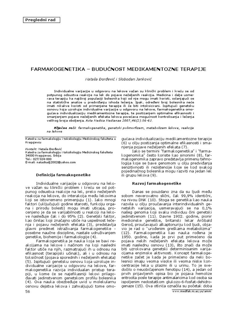 Farmakogenetika Buducnost... | PDF