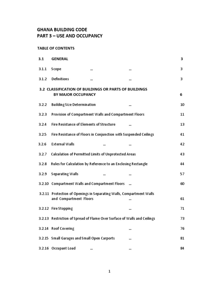 Ghana Building Code: Use and Occupancy | PDF | Drywall | Wall