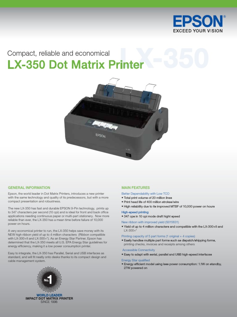 Epson Lx350 | Printer (Computing) | Office Equipment