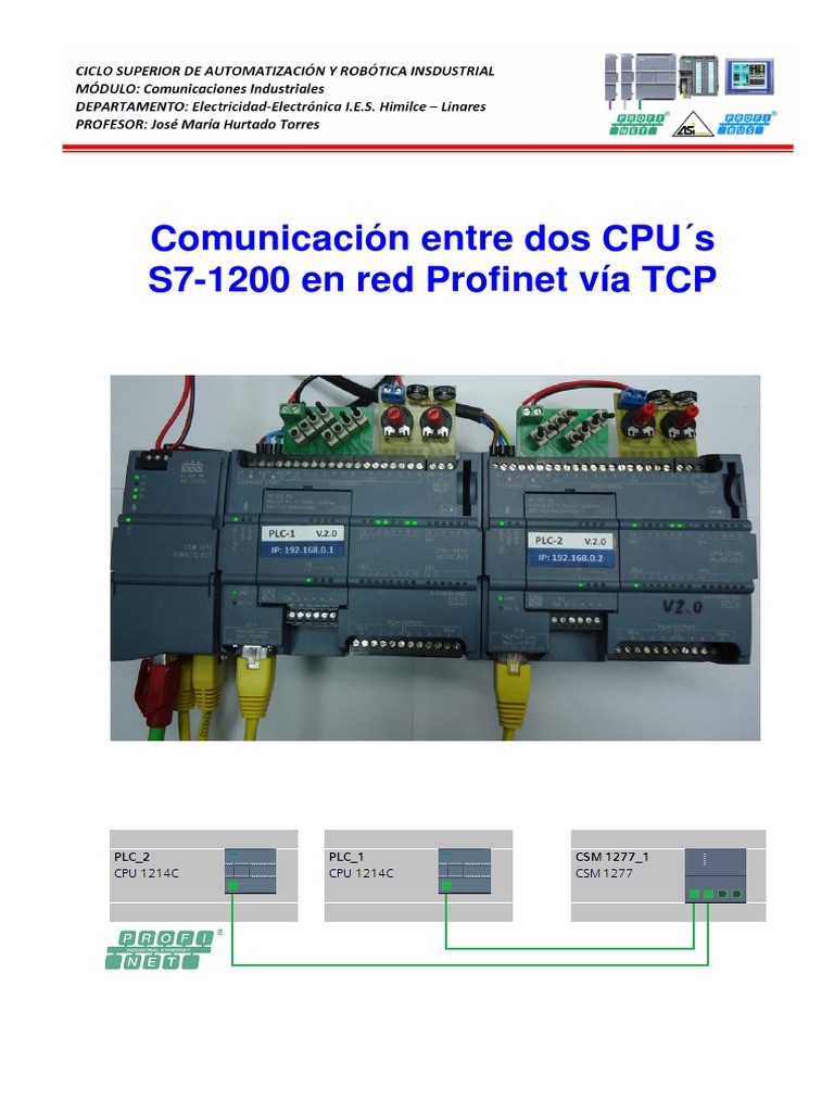 Infoplc - Net - Comunicacic3b3n Entre Dos Cpus s7 1200 en Red Profinet ...