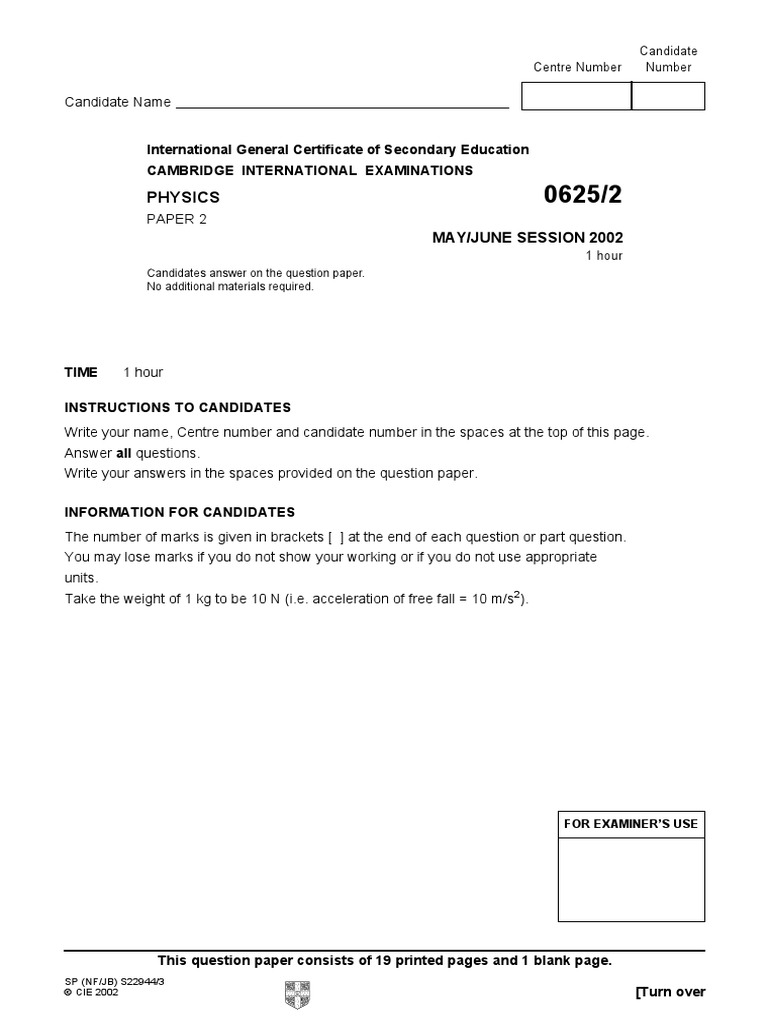 0625 s02 QP 2 | PDF | Lens (Optics) | Vacuum Tube