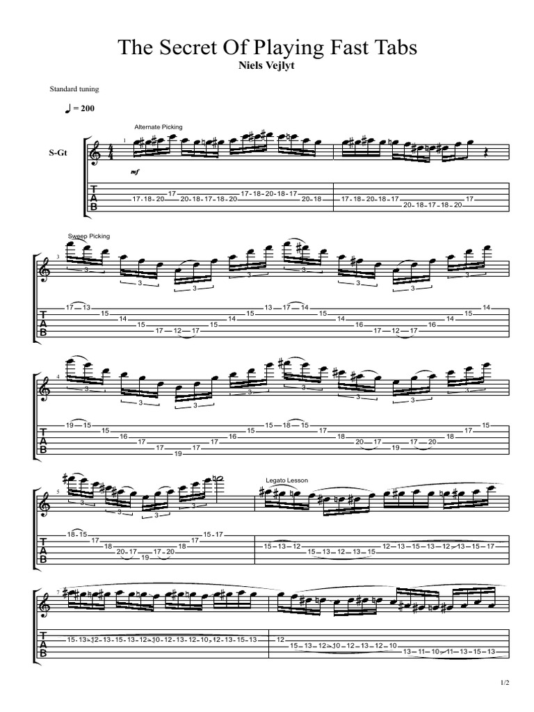 The Secret of Playing Fast Tabs | PDF