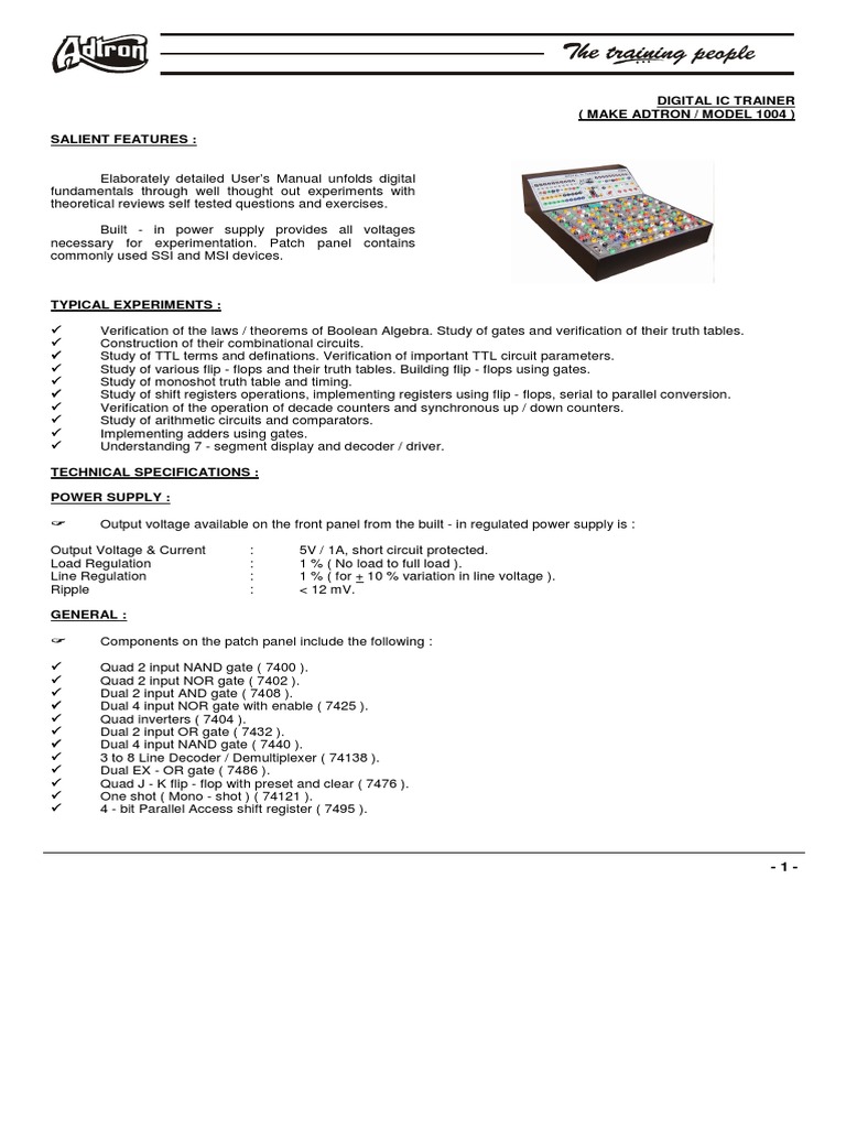 Digital Trainer Kit | PDF