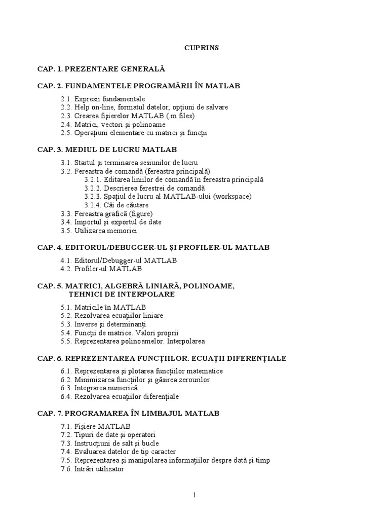 Elemente de Matlab | PDF