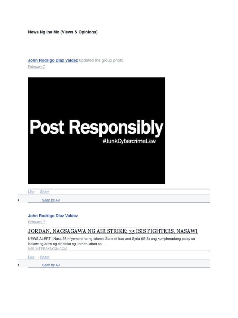 News NG Ina Mo (Views & Opinions) | PDF | Broadcasting | Leisure