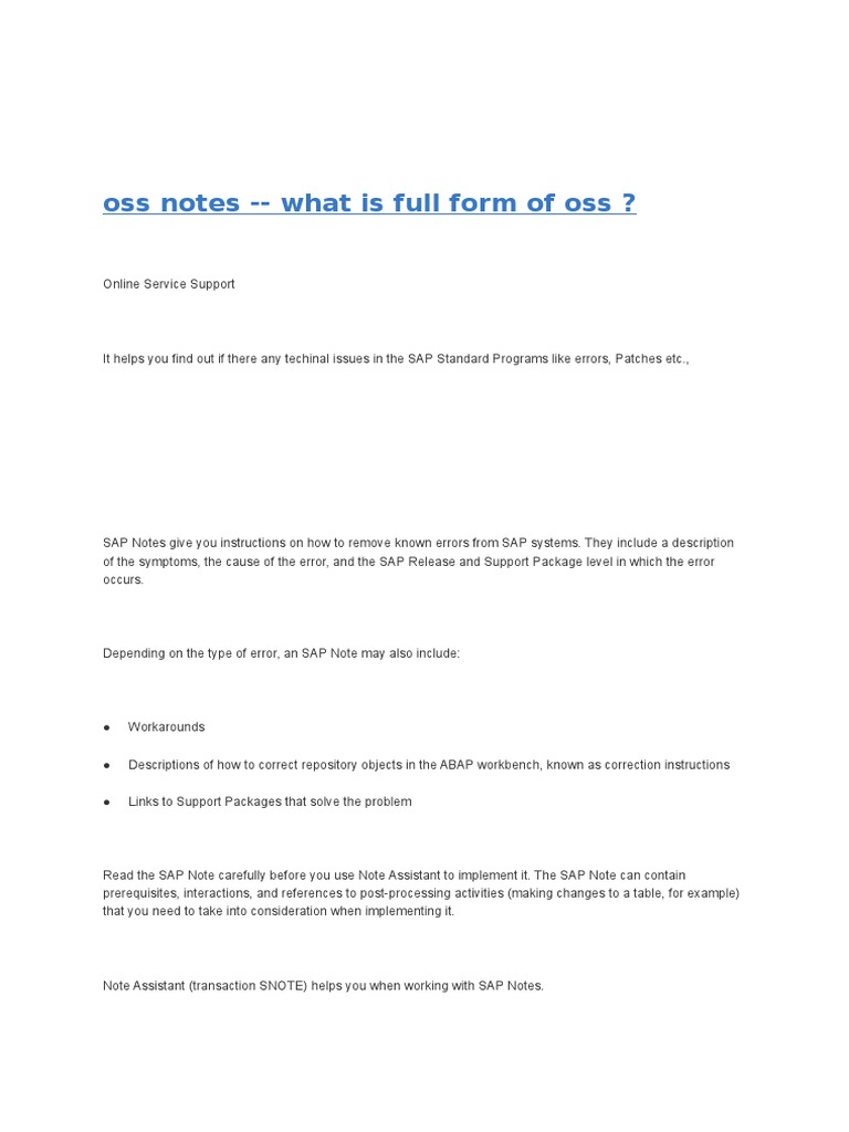 OSS Note | PDF | Utility Software | System Software