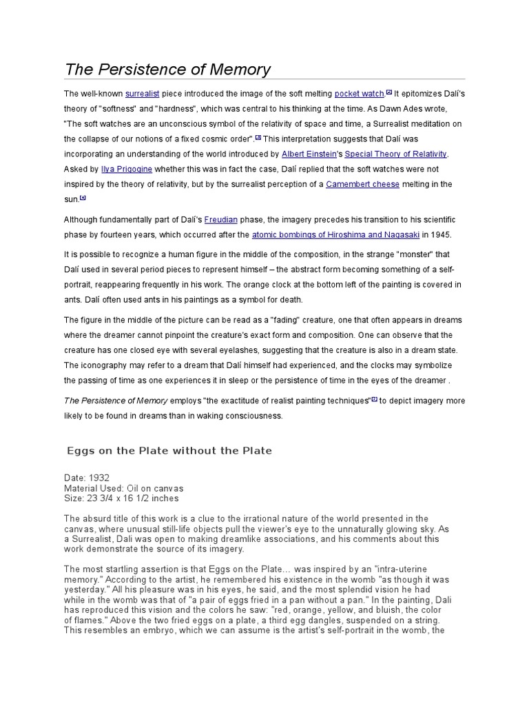 Salvador Dali Paintings Meaning | PDF | Paintings