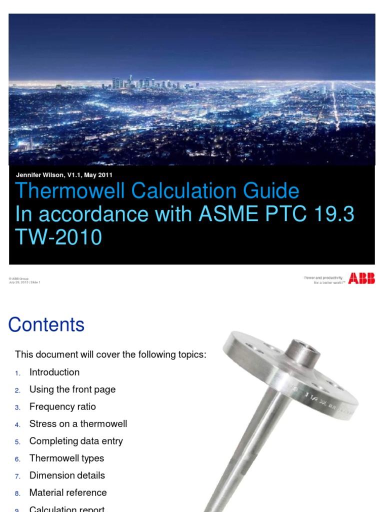 ABB Guide On Thermowell Calculations | PDF | Vortices | Continuum Mechanics