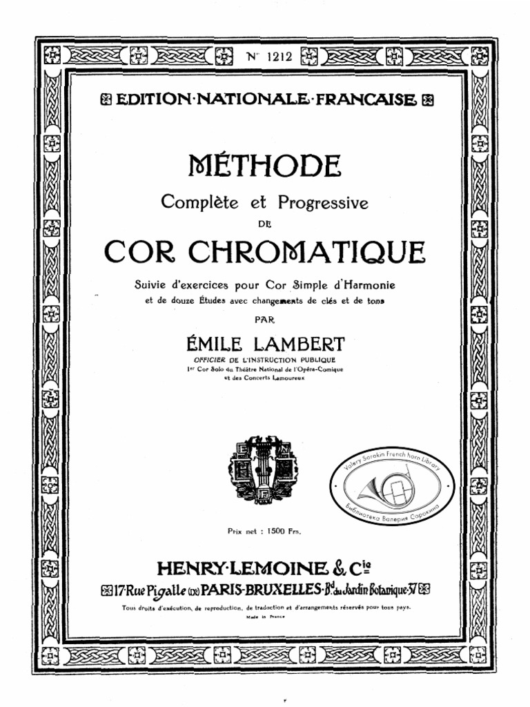 Méthode Complète Et Progressive de Cor Chromatique PDF | PDF