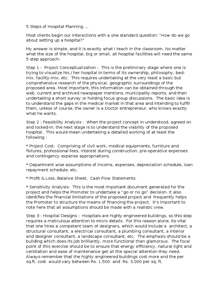 5 Steps to Effective Hospital Planning | PDF | Occupational Safety And ...