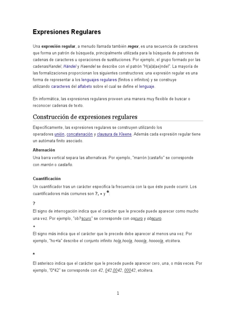 Guía completa sobre expresiones regulares: su construcción ...
