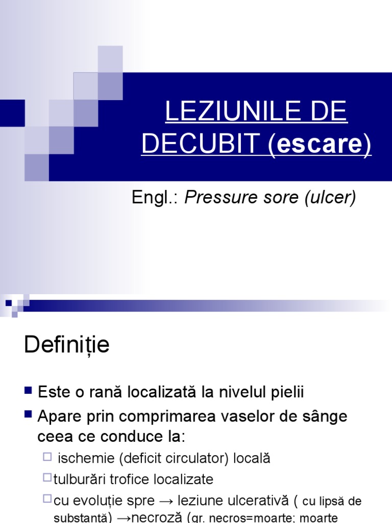 Leziunile de Decubit (Escare) | PDF