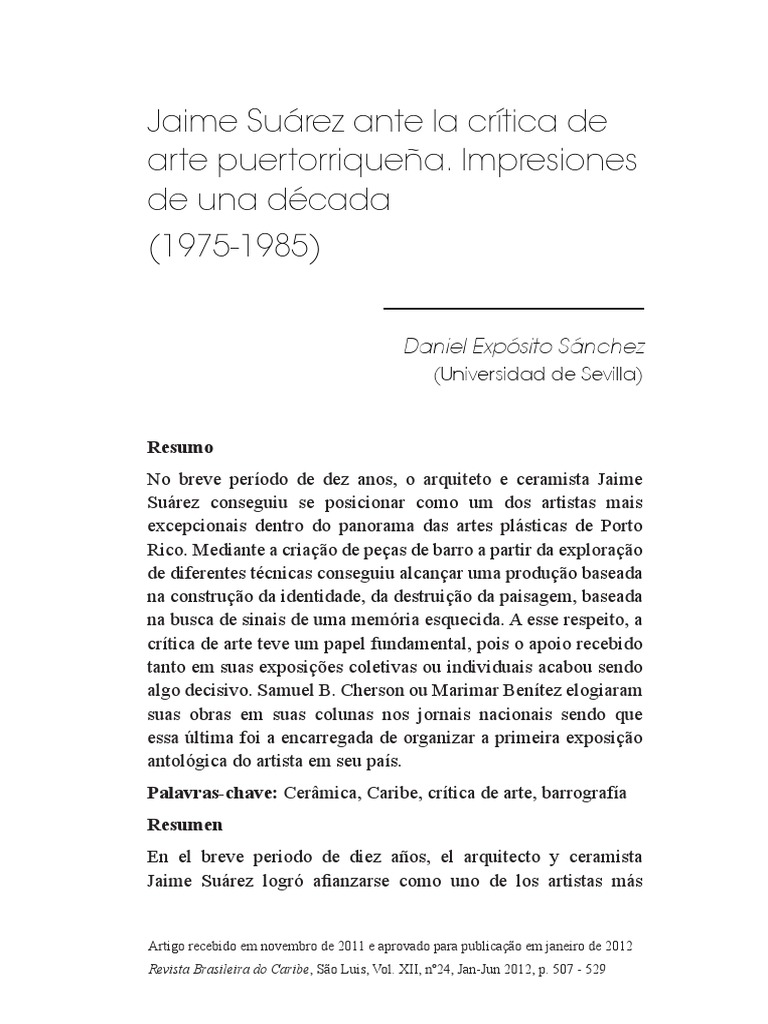 Jaime Suárez y el papel fundamental de la crítica de arte ...