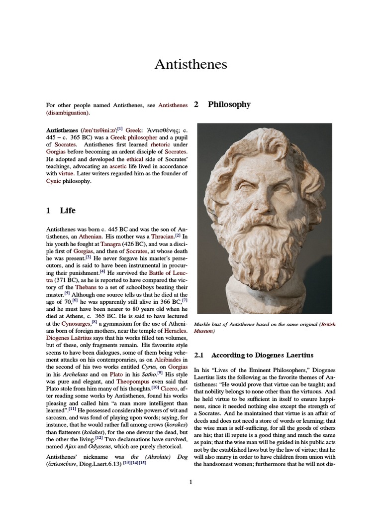 Antisthenes | Ancient Greek Philosophy | Classical Greek Philosophy