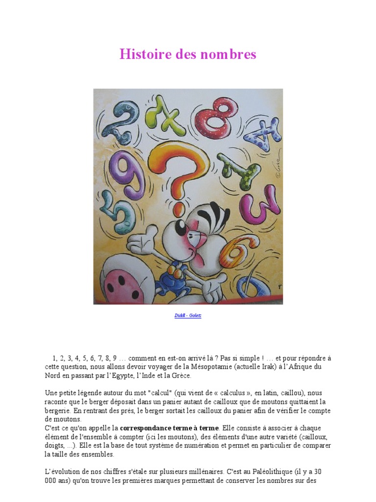 Histoire des Nombres et Numérations | PDF | Nombre | Notation