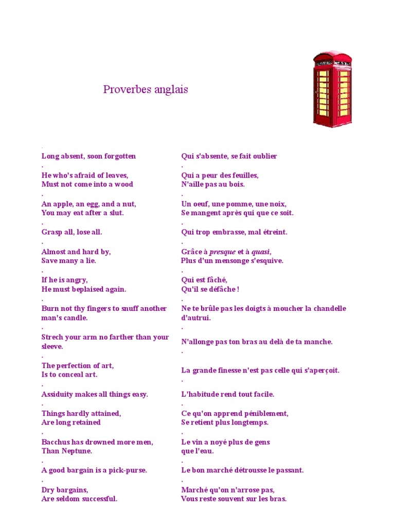 Proverbes Anglais | PDF | La nature