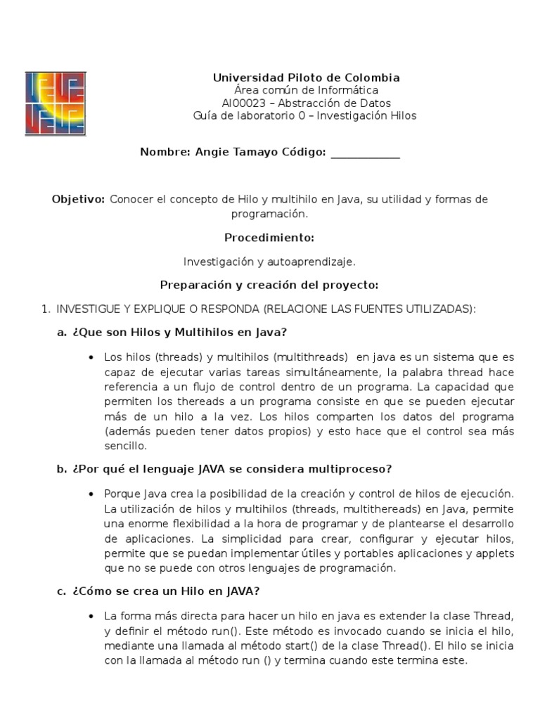 Guía de Hilos y Multihilos en Java | PDF | Hilo (Computación) | Java (lenguaje de programación)