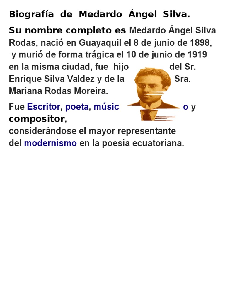 Biografía de Medardo Ángel Silva | PDF | Clásicos