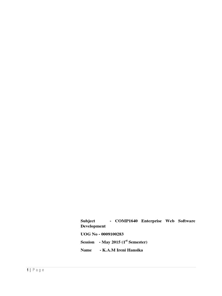 COMP1640 April2015 PDF | Download Free PDF | Scrum (Software Development) | Web Application