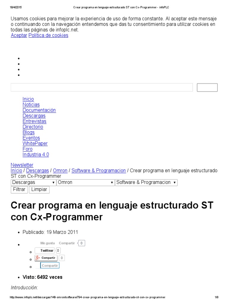 Crear Programa en Lenguaje Estructurado ST Con Cx-Programmer - InfoPLC | PDF | Lenguaje de ...
