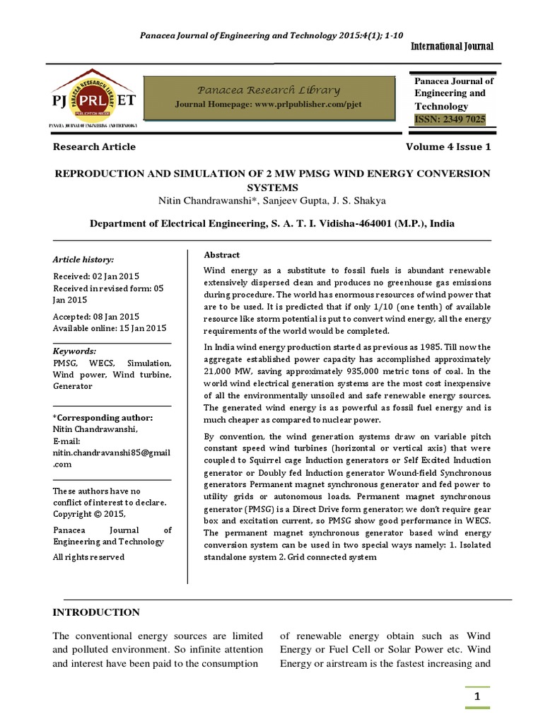 Panacea Research Library: Panacea Journal of Engineering and Technology ...
