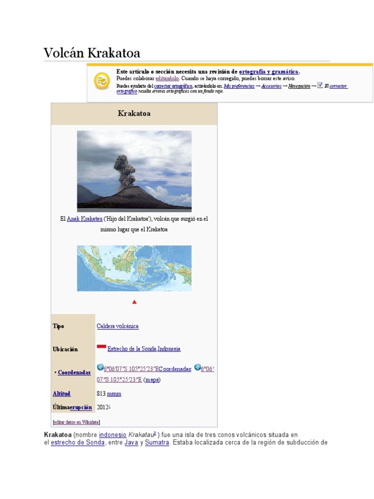 Volcán Krakatoa | PDF | Vulcanología | Geología
