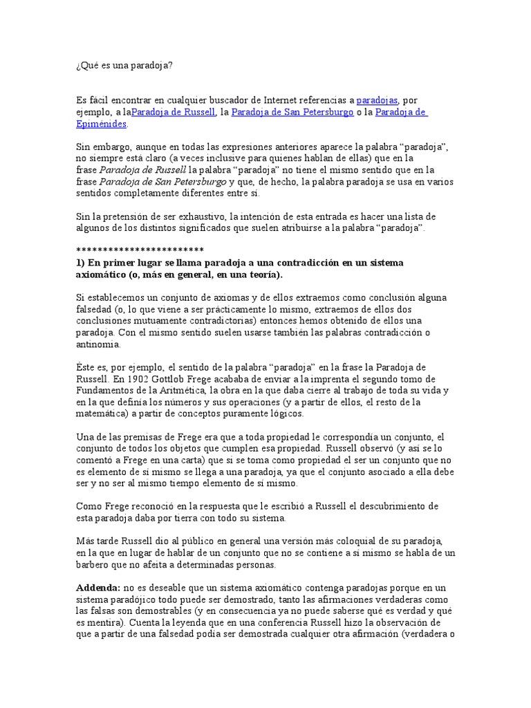 Qué Es Una Paradoja