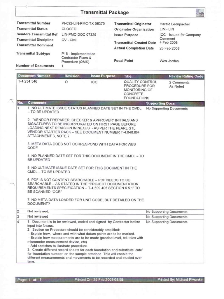 027-PRO for MONITORING OF CONCRETE FOUNDATIONS.pdf | Quality Assurance ...