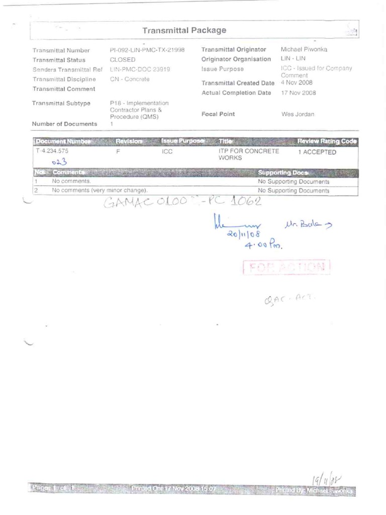 023-Itp Concrete Works PDF | PDF | Concrete | Manmade Materials