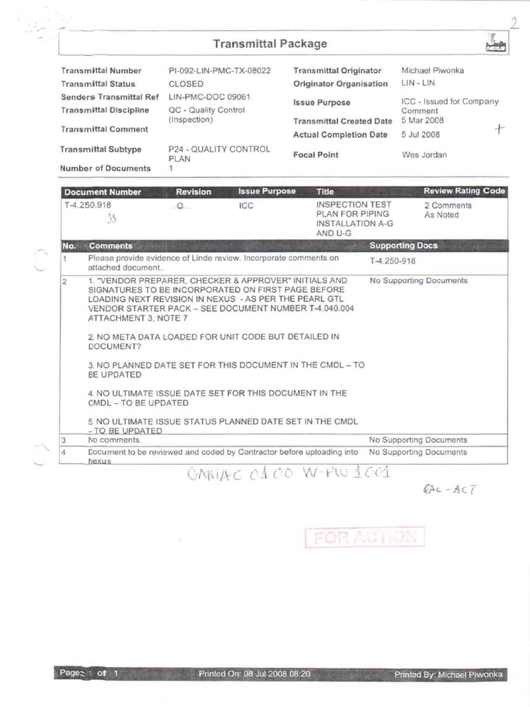033-Itp For Piping Installation Ag and Ug PDF | PDF | Welding ...