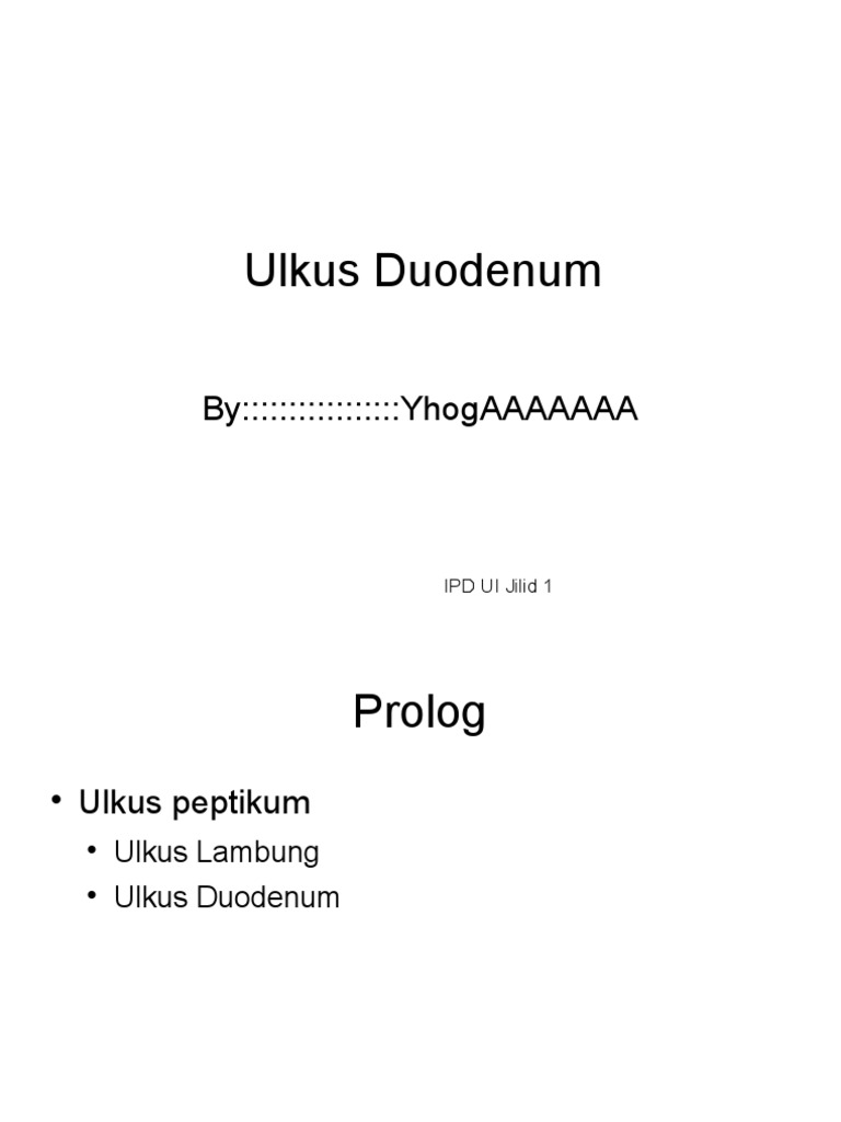 Ulkus Duodenum | PDF | Sains & Matematika