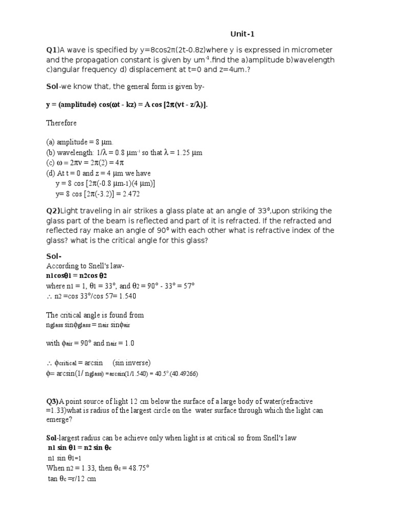 Optical Fiber Communication: Analysis of Wave Propagation, Reflection ...